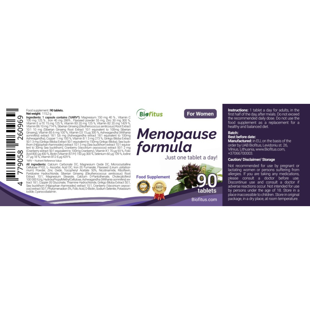 Menopausi valem|0€ kohaletoimetamine | Biofitus